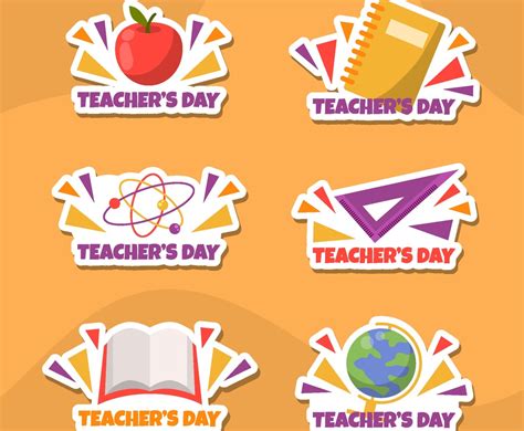 Teachers Day Sticker Collection Vector Art Graphics Freevector Com