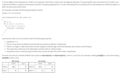 Solved In Linear Algebra The Transpose Of A Matrix Is An Chegg Com