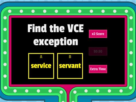 101 Vce Exceptions Gameshow Quiz