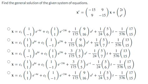 Solved Find The General Solution Of The Given System Of Chegg