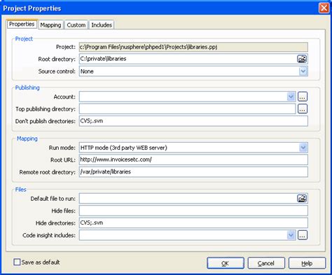 PHP IDE NuSphere Forums View Topic HOWTO Set Project Mapping