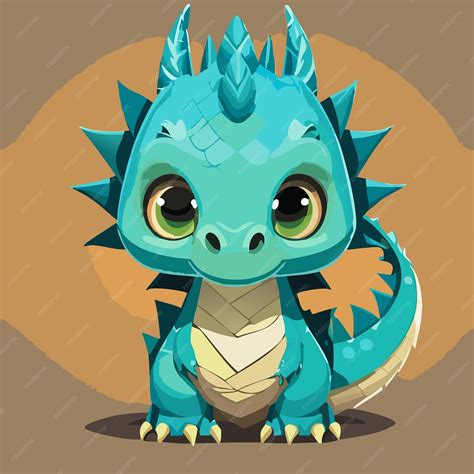 귀여운 아기 드래곤 프리미엄 벡터