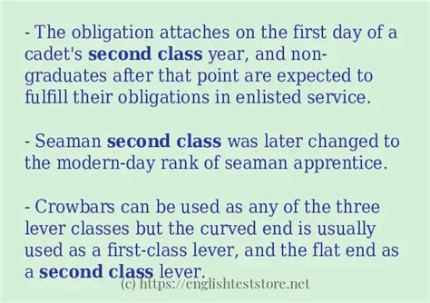 Second Class Example In Sentences Englishteststore Blog
