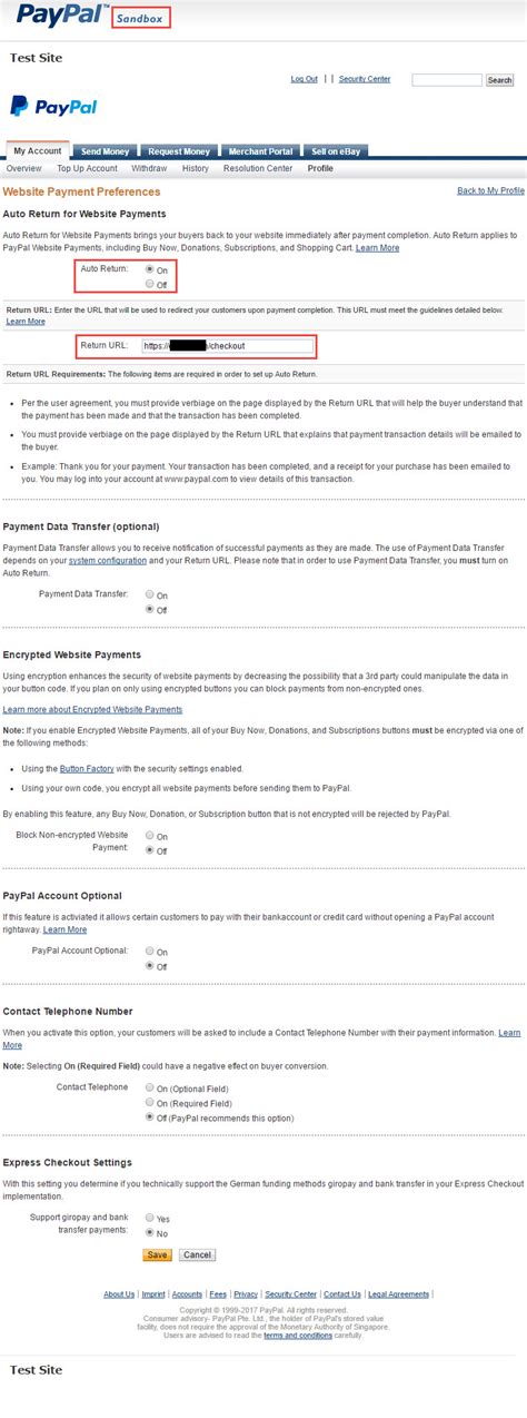 Paypal Sandbox Auto Return Not Working Stack Overflow