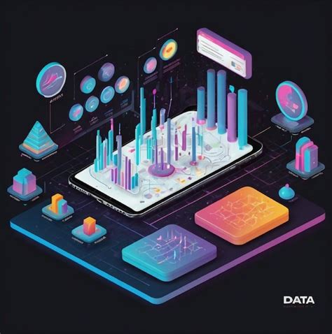 Isometric Uiux Data Illustration Premium Ai Generated Image