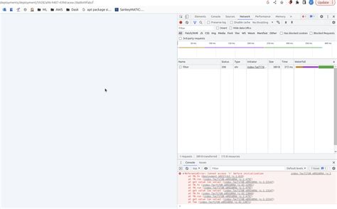 Navigating To A Specific Deployment Shows A Blank Page And A Console