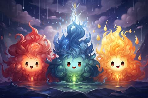 Elemental Chaos Spirits Embodying The Unpredictable Forces Of Nature