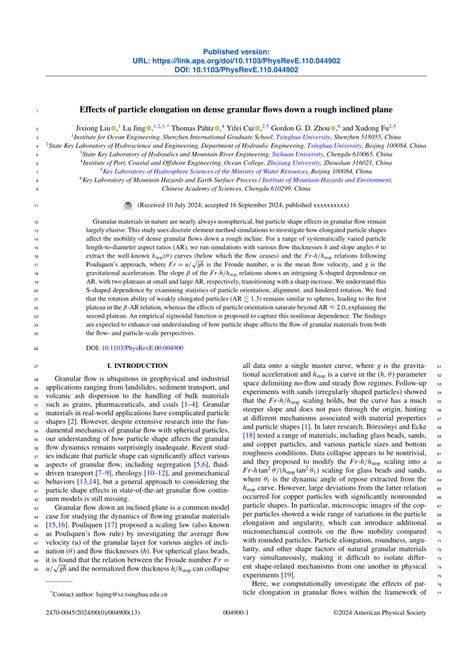 Pdf Effects Of Particle Elongation On Dense Granular Flows Down A Rough Inclined Plane