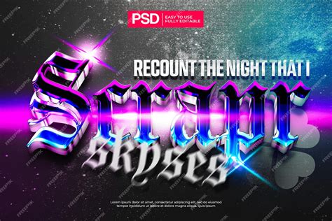 Premium Psd 3d Liquid Chrome Editable Text Effect