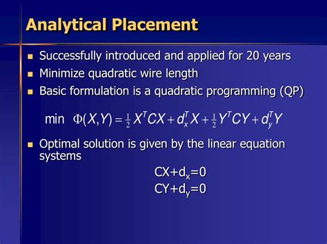 Ppt An Algebraic Multigrid Solver For Analytical Placement With