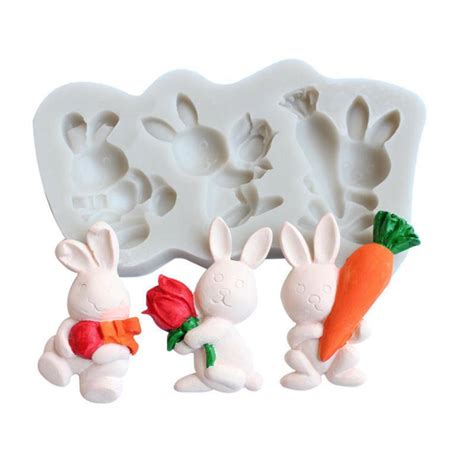 Cartoon Rabbit Carrot Silicone Mold For Fondant Cake Decor Cupcakes