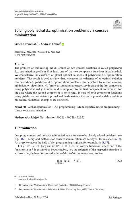 pdf solving polyhedral d c optimization problems via concave