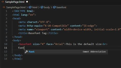 Html Tutorial Lesson 04 Basefont Tag Youtube