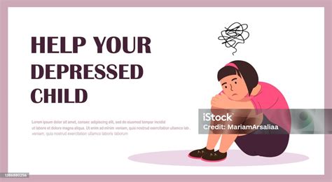 십대 우울증 문제 머리에 얽힌 생각바닥에 앉아 우울한 불행한 소녀 아이 캐릭터는 전문적인 심리적 도움 정신 지원이 필요합니다