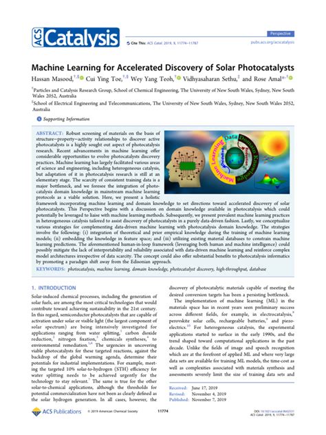 Machine Learning For Accelerated Discovery Of Solar Photocatalysts Pdf Redox Band Gap