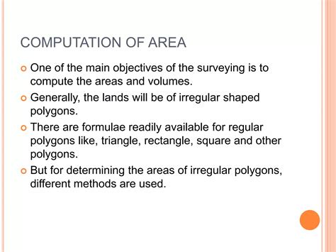Computation Of Area Ppt
