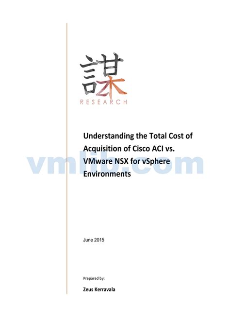 比较cisco Aci和vmware Nsx在vsphere环境中的总购买成本 Vm技术库