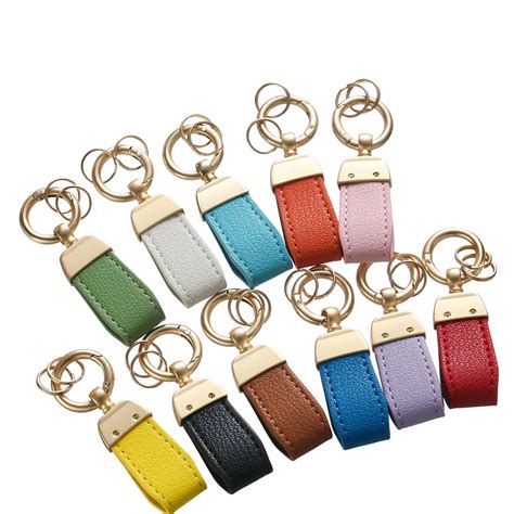 French Sheepskin Car Key Chain Women Men Delicate Leather Pendant High