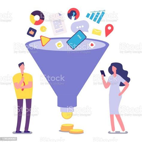 판매 깔때기 리드 관리 최적화 및 생성 판매 변환 벡터 일러스트레이션 개념에 대한 스톡 벡터 아트 및 기타 이미지 개념 개선 검색 Istock