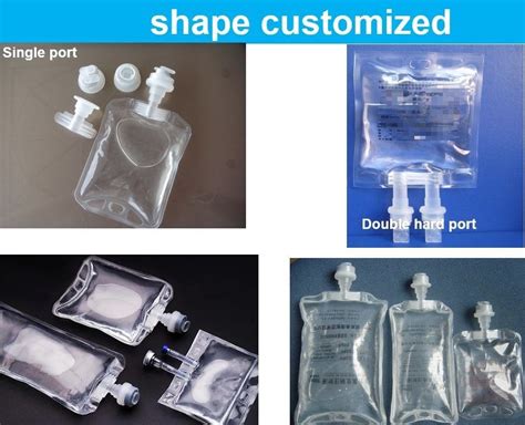 의료용 250ml 500ml 의료용 방울 봉지 살균성 정상 염분 용액 일회용 비 Pvc 투여 봉지 Iv 액정 용액 봉지