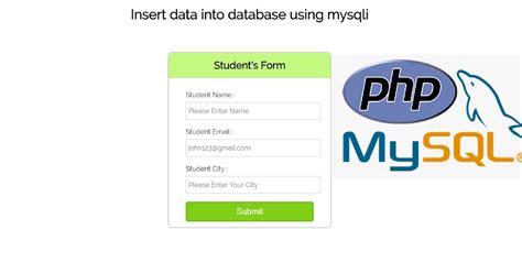Php Mysqli Insert Data Into Database Tutorial101