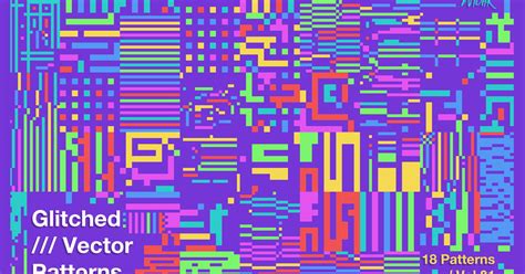 Glitched Vector Patterns Vol 01 Backgrounds Patterns Textures Ft Print And Error Envato