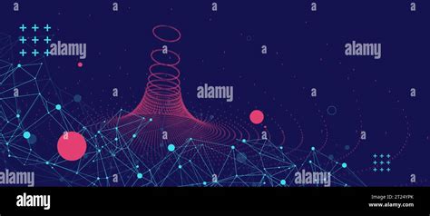 Square Pattern Perspective Grid Background Technology Science Style Vector Illustration