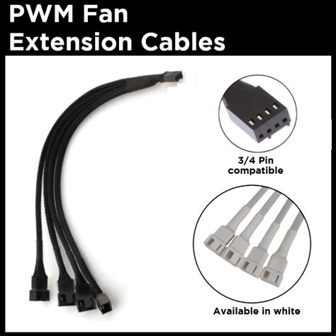 Pwm Fan Splitter And Extension Cables Computer Fan 4pin Adapter Cable Y Splitter Cpu Fan