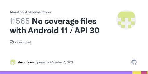 no coverage files with android 11 api 30 · issue 565 · marathonlabs