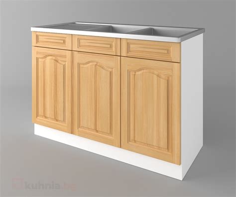 Долен кухненски шкаф с двукоритна мивка Астра Натурална Kuhnia Bg