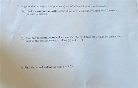 Solved Suppose That An Object Is At Position Chegg Com