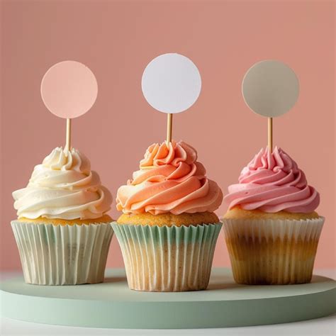 Premium Photo Cupcake Topper Mockup