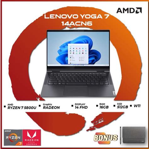 Jual Lenovo Yoga Acn Xid Ryzen U Gb Ssd Win Ohs Fhd Touch With Pen Grey