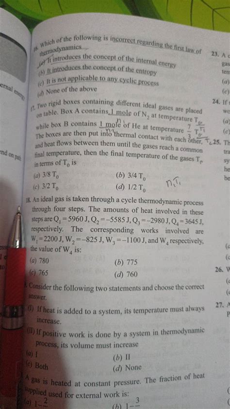 consider the following two statements and choose the correct answer 1