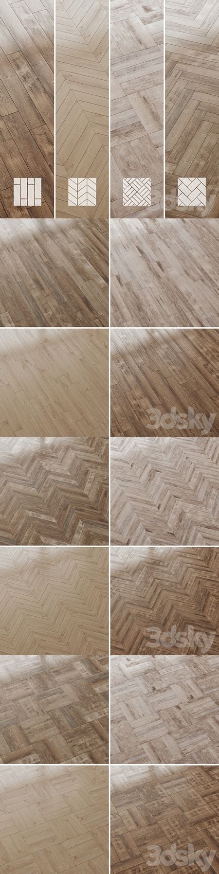 Wood Floor Pine Oak Set 3 Down3dmodels