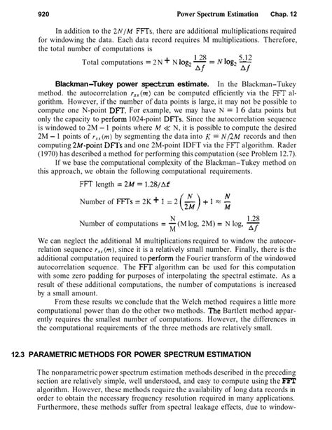 Power Spectrum Estimation Methods Textbook Excerpt