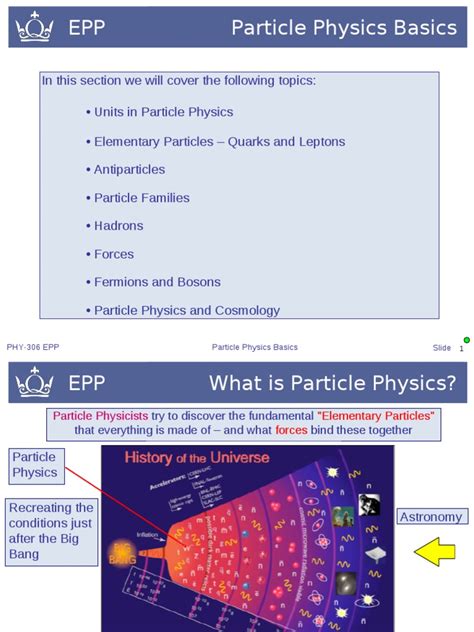 Phy 306 Epp Particle Physics Basics Slide Pdf Quark Hadron