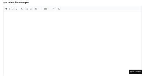 vue rich editor example codesandbox