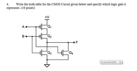 SOLVED Write The Truth Table For The CMOS Circuit Given Below And Specify Which Logic Gate It