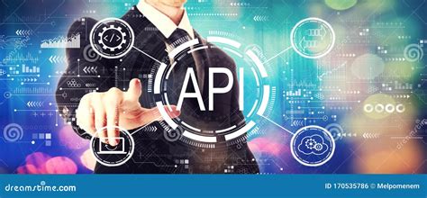 API Application Programming Interface Concept API Concept With A Businessman Stock Photo