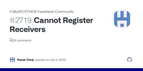Cannot Register Receivers · Issue 2719 · Frskyrcethos Feedback