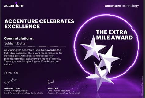Subhajit Dutta On Linkedin Accentureindia Atci Accenturemoments Excellenceaward Thankyou