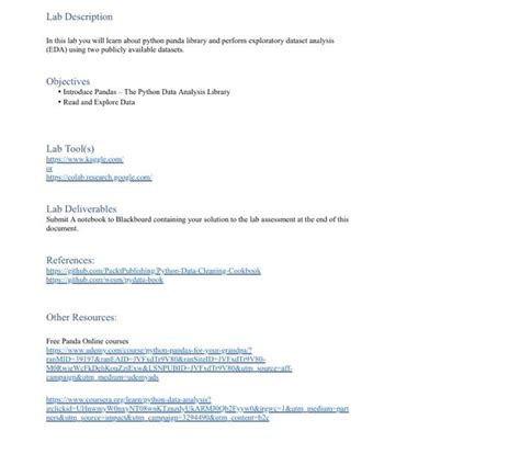 Solved In This Lab You Will Learn About Python Panda Library