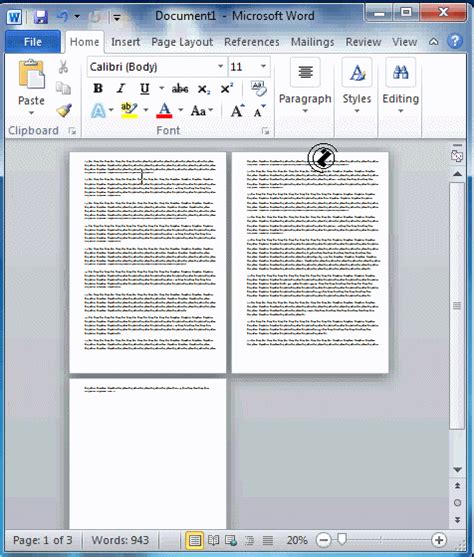 WORD 2010 Environment RULER