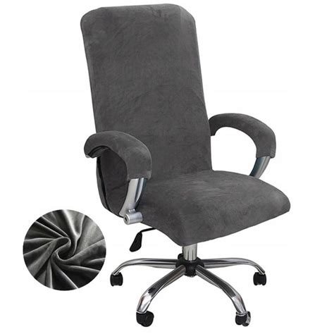 Гнучкий велюровий чохол на офісне поворотне крісло Domidekor універсальний з підлокітниками