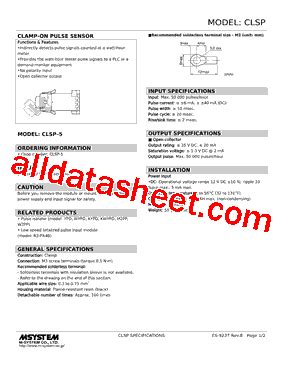 CLSP Datasheet PDF M System Co Ltd
