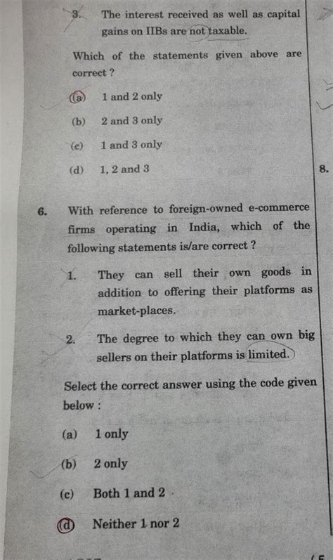 Can Someone Explain Why Second Statement Is Not Correct For Q6 Rupsc