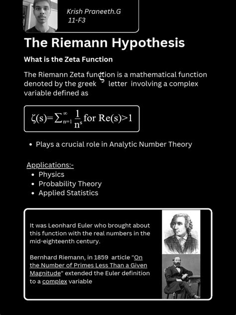 The Riemann Hypothesis Math Magazine Submission Krish Praneeth G 9k