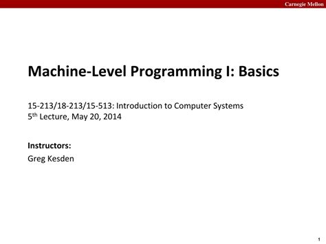 ppt machine level programming basics intel processors and