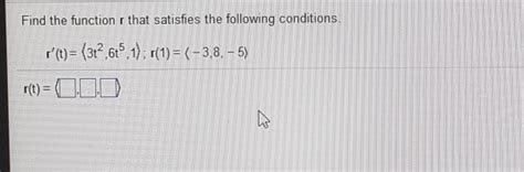 Solved Find The Function R That Satisfies The Following